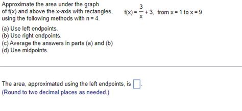 Solved Approximate The Area Under The Graph Of Fx And