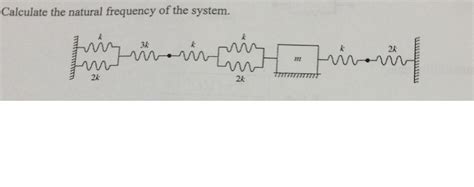 solved calculate the natural frequency of the system