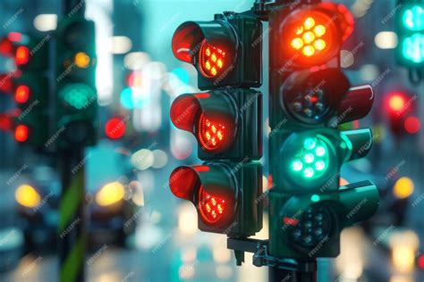 Smart City Traffic Lights Optimizing Flow Premium Ai Generated Image