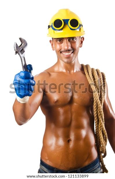 Naked Construction Worker On White Stock Photo Shutterstock