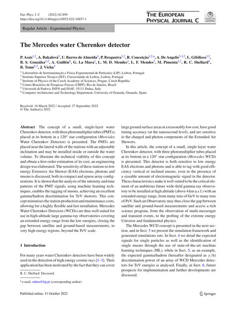Pdf The Mercedes Water Cherenkov Detector