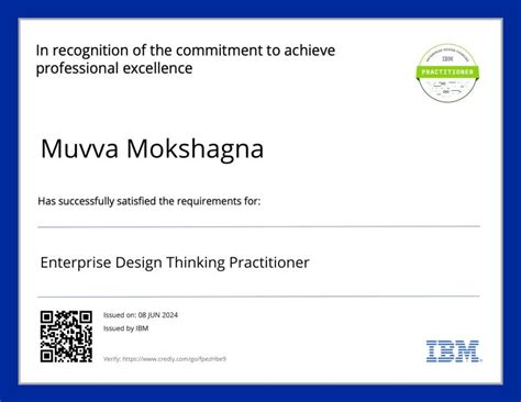 Mokshagna Muvva On Linkedin Ibm Designthinking Certification Professionaldevelopment