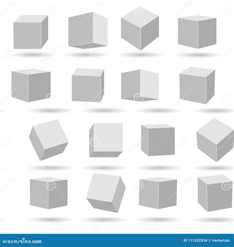White Cubes Blocks Models Stock Vector Illustration Of Element 111532534