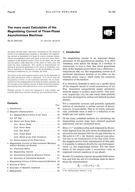 Pdf The More Exact Calculation Of The Magnetising Current Of Three Phase Asynchronous Machines