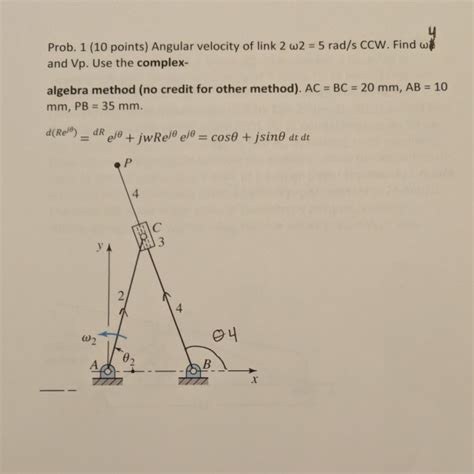 Solved Prob Points Angular Velocity Of Link W Chegg