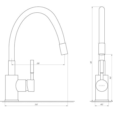 ᐉ Смеситель для кухни Globus Lux Lazer GLLR-0203 SB-10-BB с гибким ...