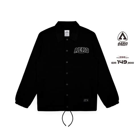 Jual Aerostreet Coach Jacket Aero Basic Hitam Jaket Daaaa Shopee