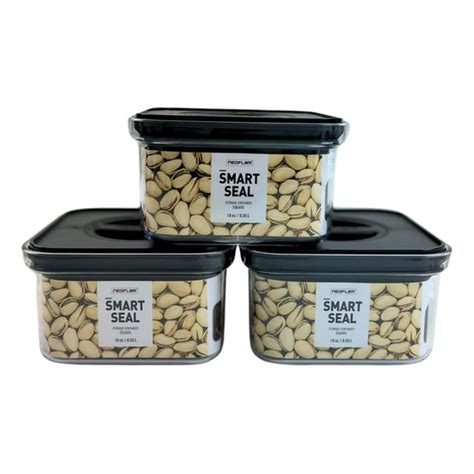 Neoflam Airtight Smart Seal Food Storage Container Set Of 3 Crystal