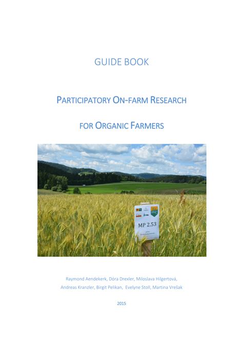 Pdf Guidebook Participatory On Farm Research For Organic Farmers