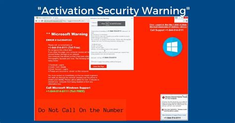 Remove Activation Security Warning Pop Up Scam
