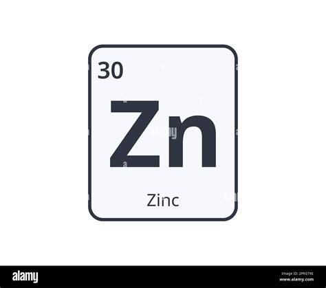 Zinc Chemical Element Graphic For Science Designs Stock Vector Image