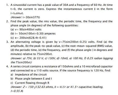 Solved 5 A Coil Of Inductance 318 3 Mh And Negligible