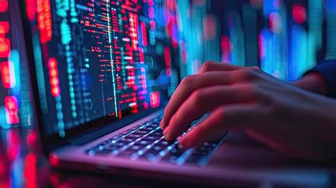 Premium AI Image Hacker At Work With Graphic User Interface Around