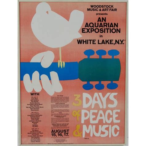 Woodstock Poster 1969 Original Her Is A Woodstock 1969 Original Large