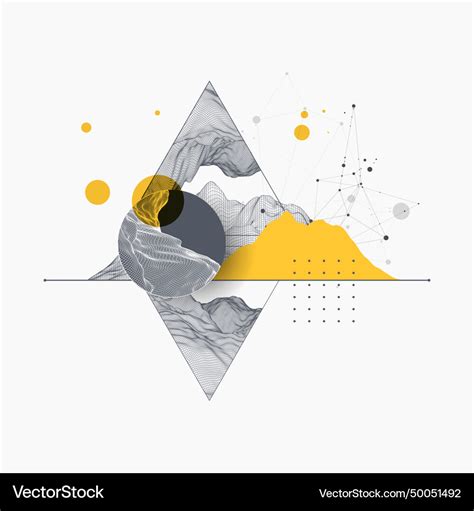 Abstract Art Wireframe Background Modern Science Vector Image