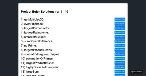Projecteuler Codesandbox