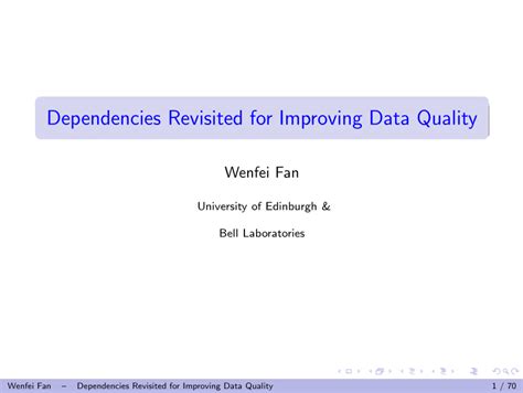 Pdf Dependencies Revisited For Improving Data Quality