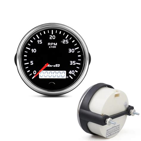 범용 85mm 타코미터 게이지 0 4000 Rpm 자동차 미터 12v 24v 디젤 자동차 보트 오토바이 속도계 용 Lcd 아워미터 포함회전 속도계 Aliexpress