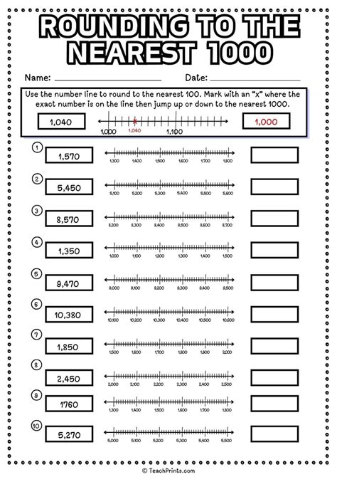 Free Rounding To The Nearest 1000 Worksheets Teach Prints