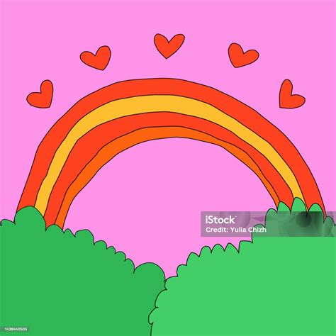 소셜 미디어에 대 한 사각형 템플릿입니다 편집 가능한 레이어드 사진 프레임1970 사이키델릭하고 그루비한 히피족 무지개 하늘 구름이 있는 판타지 순진한 배경90년대 좋은