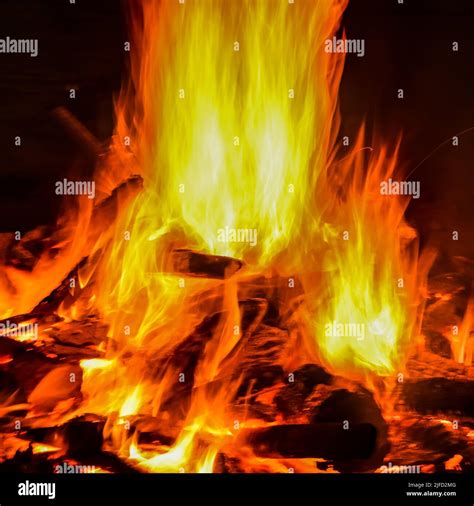 Fire Flames On Black Background Blaze Fire Flame Texture Background