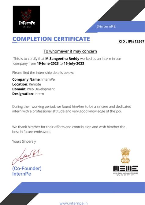 Sangeetha Reddy On Linkedin Connections Internpe Webdevelopment Intern