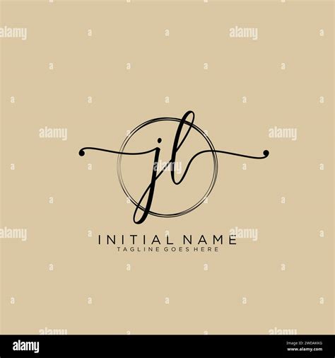 Jl Initial Handwriting Logo With Circle Stock Vector Image And Art Alamy