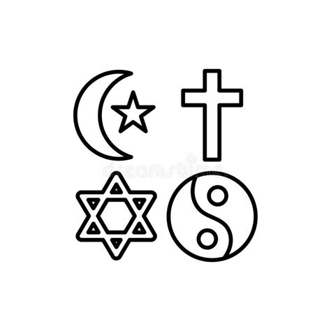 Multiracial Equality Color Line Icon Diverse Group Of People Stock