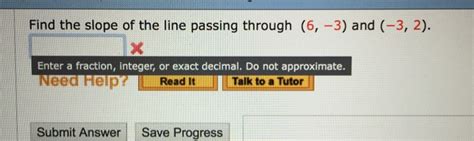 Solved Find The Slope Of The Line Passing Through Chegg Com