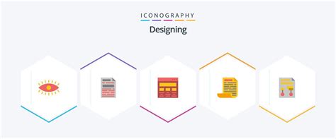 Designing Flat Icon Pack Including Process Graph Graphic Document File Vector