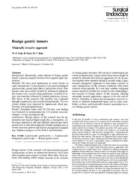 Pdf Benign Gastric Tumors Dokumen Tips