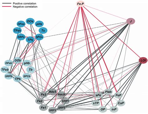 correlation network based on pearson correlation coefficients among