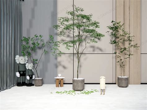 Tall Indoor Trees Sketchup 3d Model Skp File Download Sketchupbox