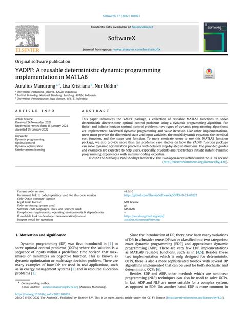 pdf yadpf a reusable deterministic dynamic programming