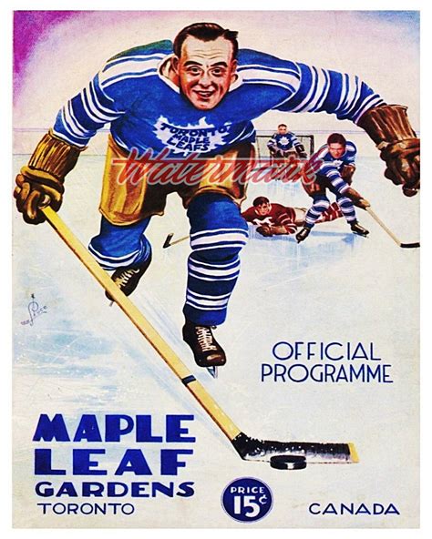 Nhl 1930s Toronto Maple Leafs Art Program Cover Color Reprint 8 X 10