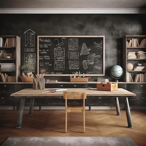 Premium Ai Image Blackboard In A Classroom