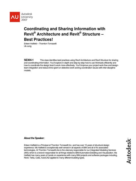 Pdf Coordinating And Sharing Information With Revit Architecture And Revit Structure Dokumen