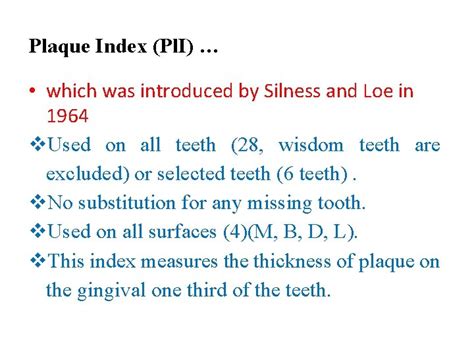 Plaque Index Pl I Which Was Introduced By