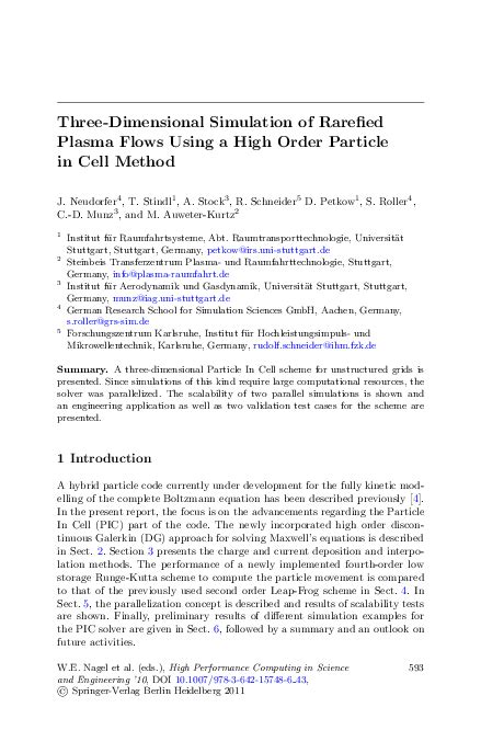Pdf Three Dimensional Simulation Of Rarefied Plasma Flows Using A