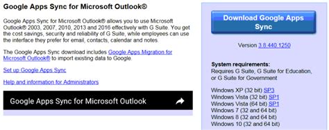 Google Apps Sync For Windows 10 Microsoft Outlook 2016 Tsmeva