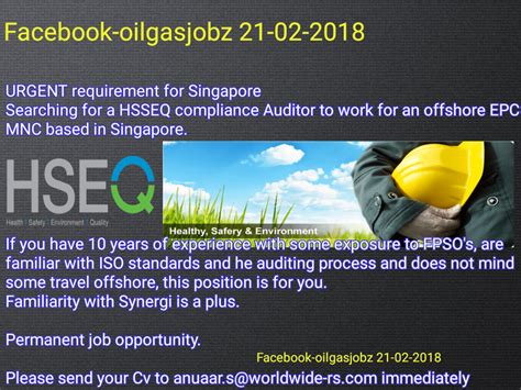 Hsseq Compliance Auditor Singapore