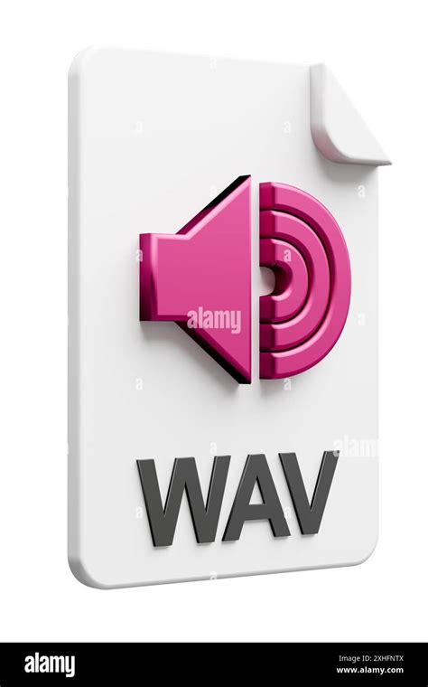Threedimensional File Type Icon For The Audio Filetype Wav Isolated On Pure White Background For