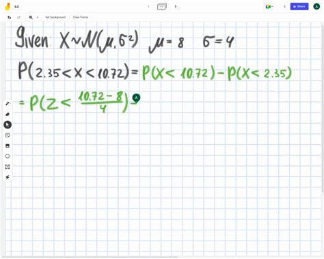 Solved X Is A Normally Distributed Random Variable With A Mean Of 8