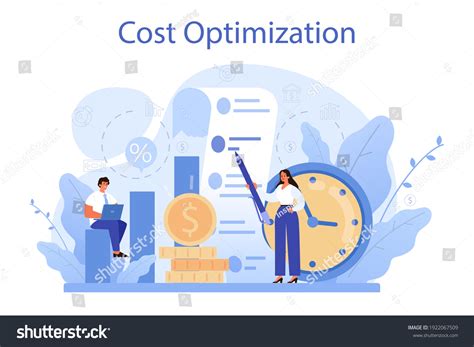 Cost Optimization Concept Idea Financial Marketing Stock Vector