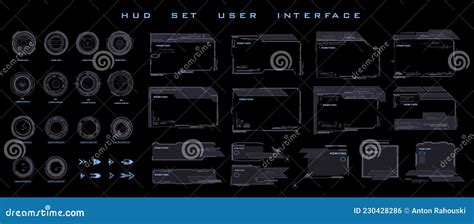 Big Set Frames Dialog Boxes Targets Futuristic Elements For