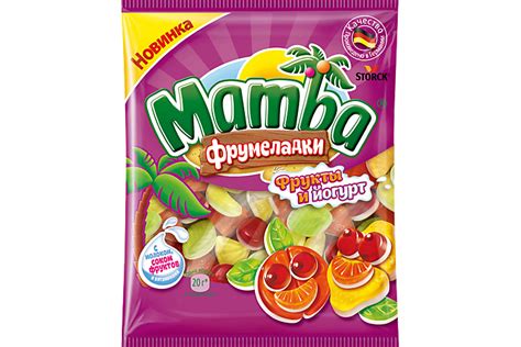 Жевательный мармелад «Mamba» Фрумеладки Фрукты и йогурт, 72 г – купить ...