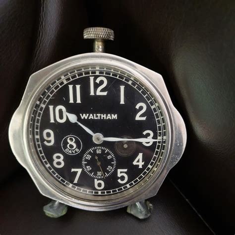 Waltham Vintage Car Dash Clock 8 Day In Bezel Ebay