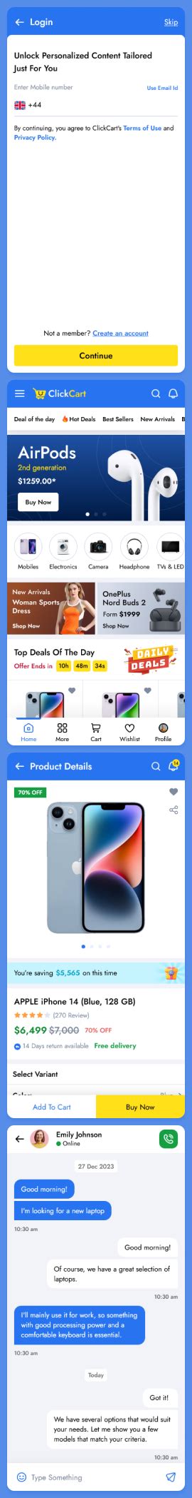 Clickcart Ecommerce Store Mobile App Template Bootstrap Pwa Indiancoder