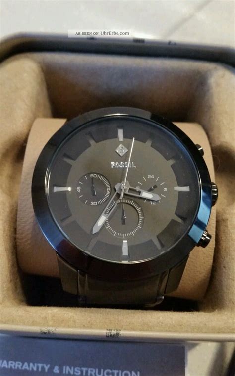 Fossil Fs 4531 Herren Uhr Diamant Akzent Chronograph Black Schwarz And Mit Box