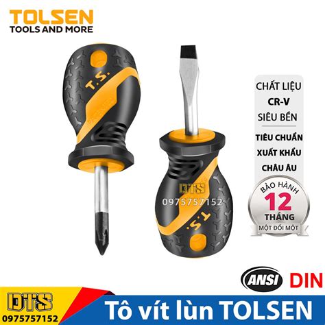 Tô Vít Lùn Mini 4 Cạnh 2 Cạnh Hãng Tolsen Tua Vít Dẹp Và Bake Thép Cr V đầu Ngắn Ph2 Sl6 Tiêu